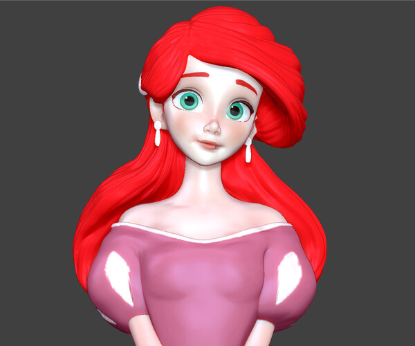 ArtStation - ARIEL DRESS LITTLE MERMAID DISNEY princess ANIMATION 3D ...