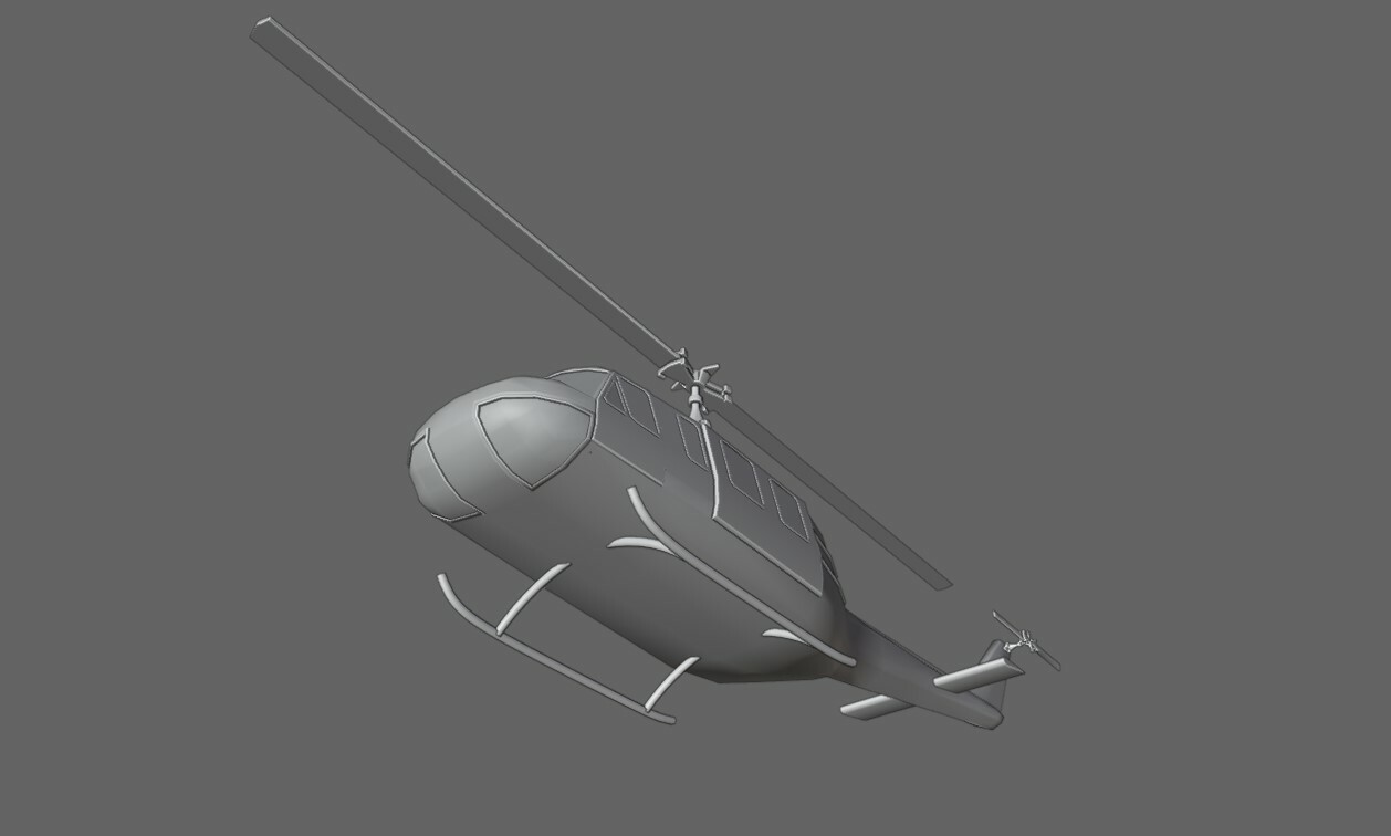 ArtStation - Helicopter - Chopper - Vietnam - Helicoptero Low-poly 3D ...