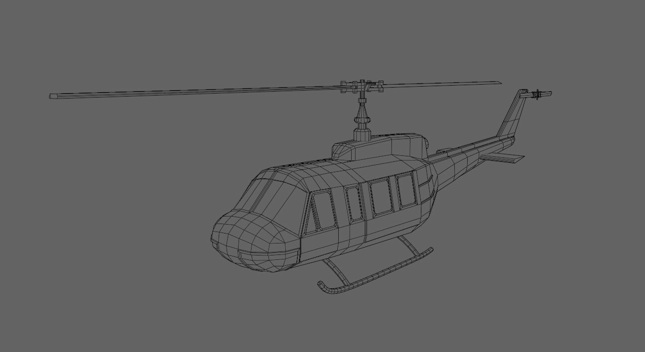 ArtStation - Helicopter - Chopper - Vietnam - Helicoptero Low-poly 3D ...