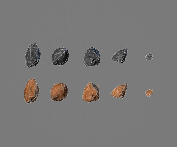 ArtStation - Resource-Small low poly rocks-low-poly 3D model | Resources