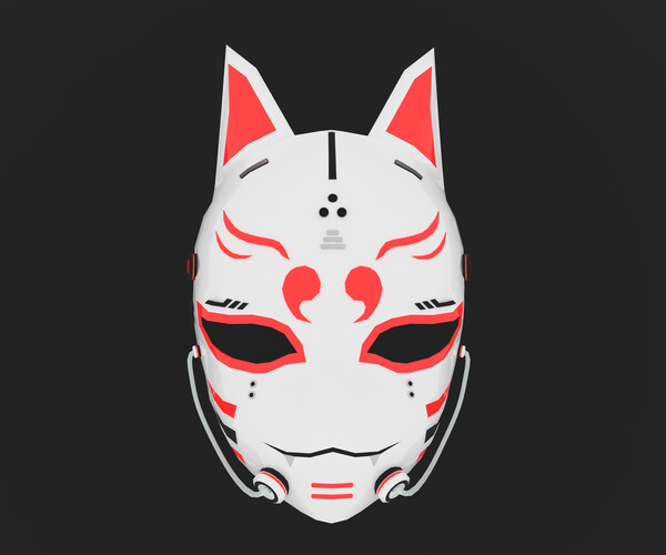 ArtStation - Cyberpunk Kitsune Mask | Game Assets