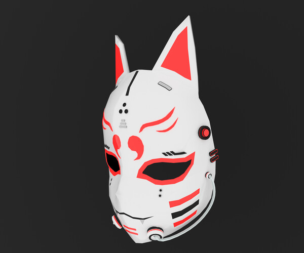 ArtStation - Cyberpunk Kitsune Mask | Game Assets