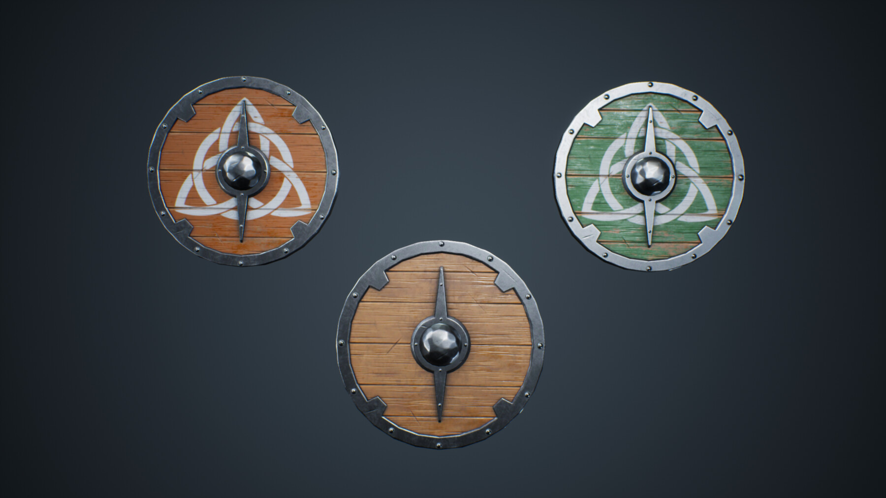 ArtStation - Viking Weapons - Flat Shield II | Game Assets