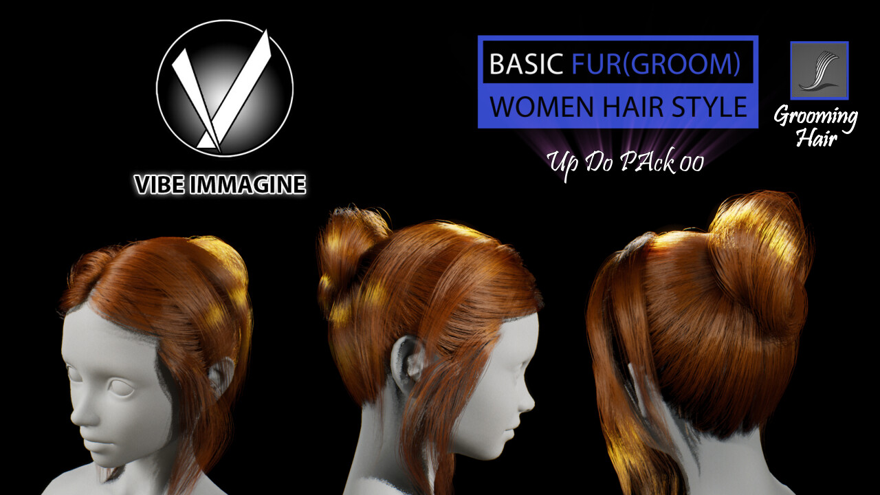 ArtStation - Hair Pack UpDo Real-Time Hairstyle Unreal Engine 4 | Game ...