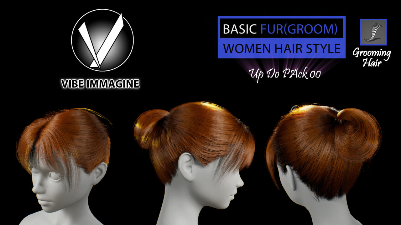 ArtStation - Hair Pack UpDo Real-Time Hairstyle Unreal Engine 4 | Game ...