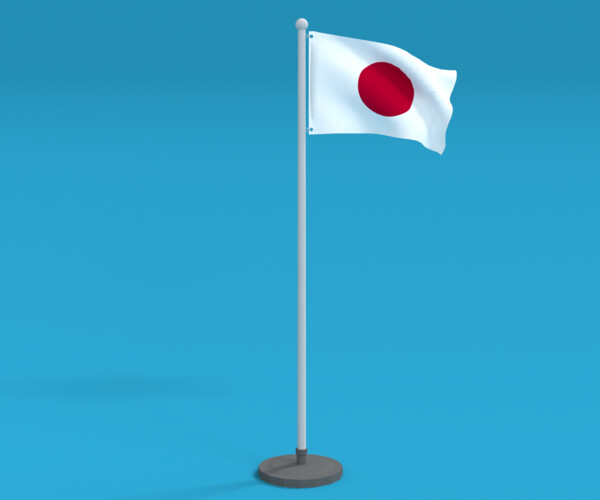 ArtStation - Low Poly Seamless Animated Japan Flag | Game Assets