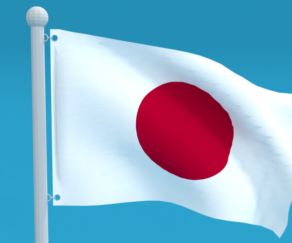 ArtStation - Low Poly Seamless Animated Japan Flag | Game Assets