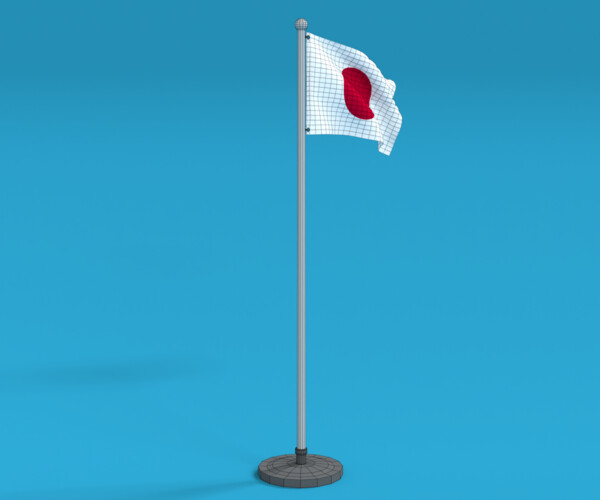 ArtStation - Low Poly Seamless Animated Japan Flag | Game Assets