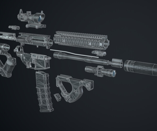 ArtStation - M4A1 Custom-02 Modular | Game Assets