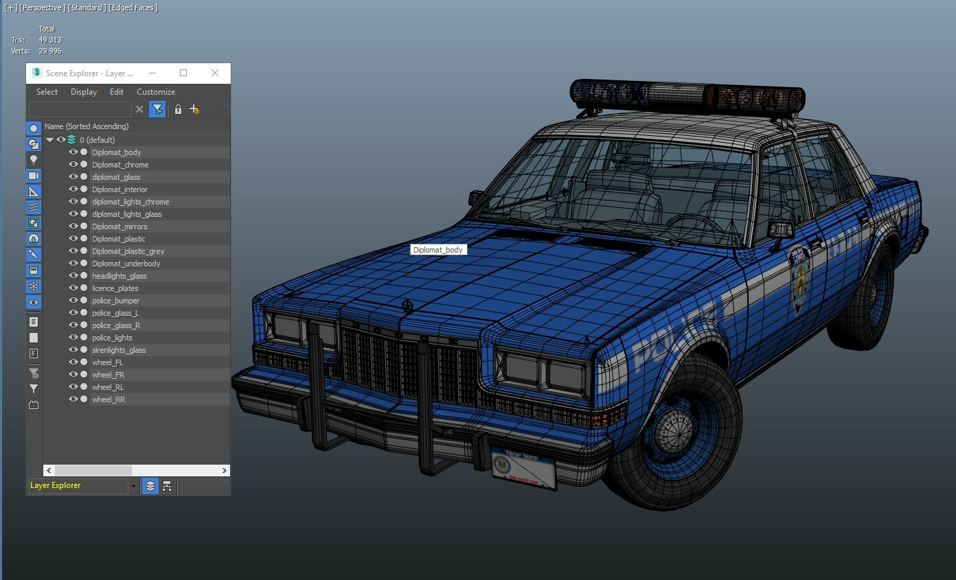ArtStation - 80s NY police car | Game Assets