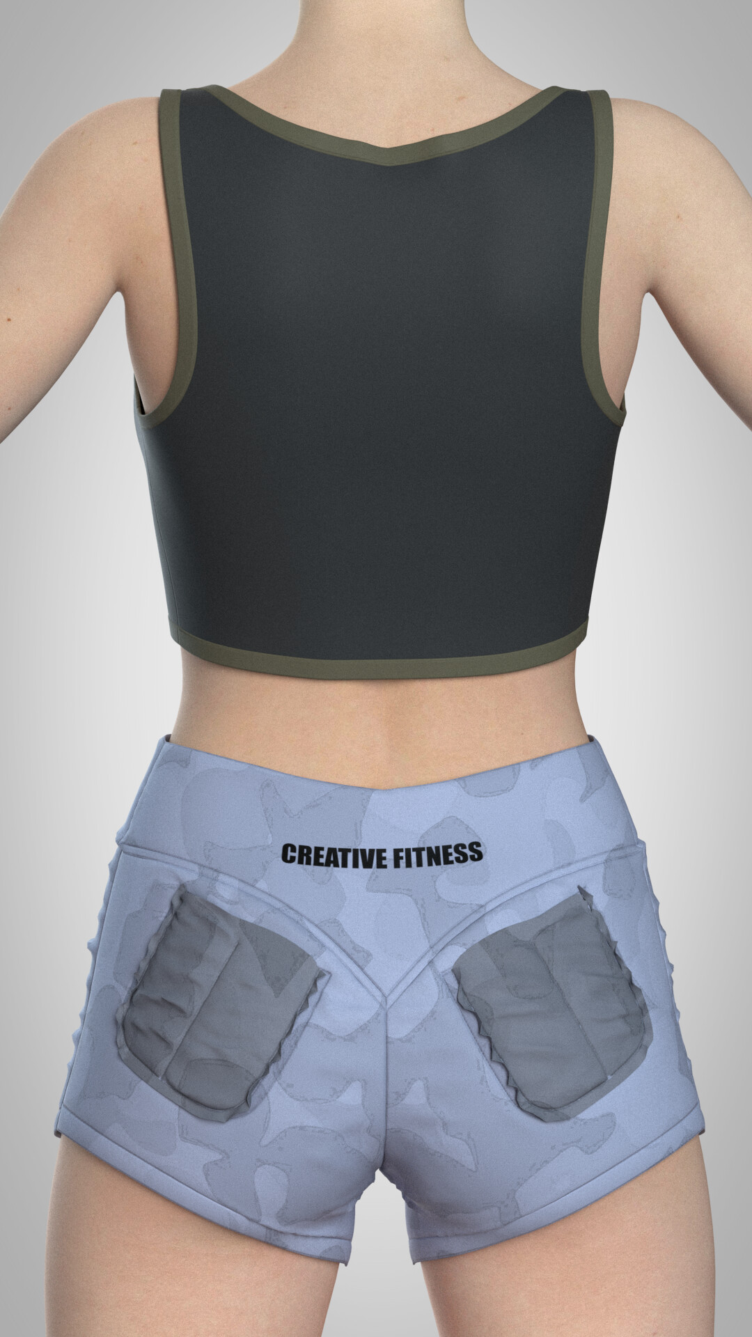 ArtStation - Fitness set of shorts and tank tops | Game Assets