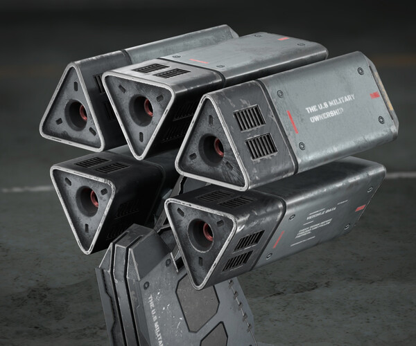 ArtStation - Turret - Sentry Gun Rockets | Game Assets