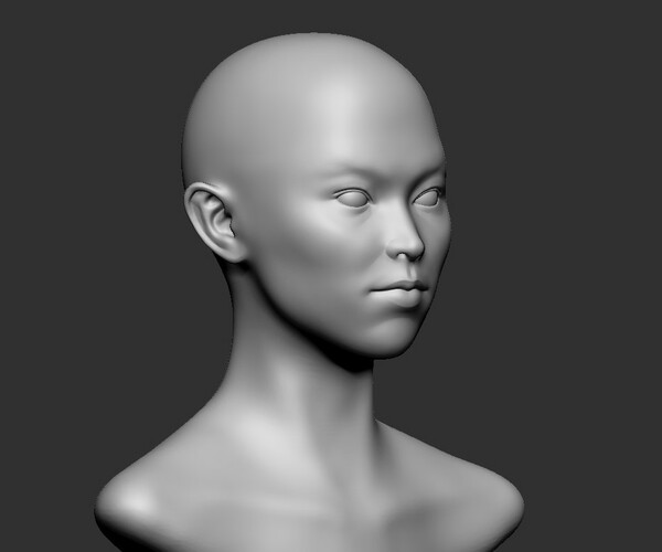 ArtStation - Asian woman head basemesh | Resources
