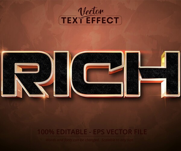 ArtStation - Rich text, luxury rose gold editable text effect | Artworks