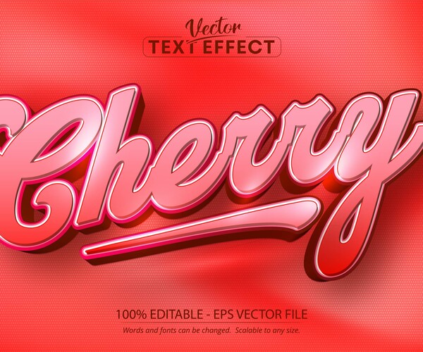 ArtStation - Cherry text, red color style editable text effect | Artworks