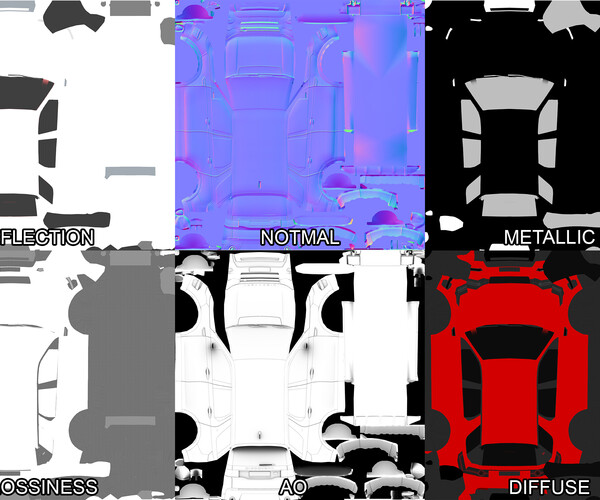 ArtStation - Low poly car four colors | Game Assets