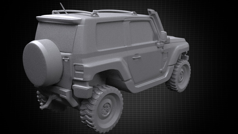 ArtStation - Jeep stl for 3D printing with separated Wheel 3D print ...