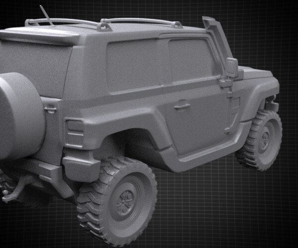 ArtStation - Jeep stl for 3D printing with separated Wheel 3D print ...