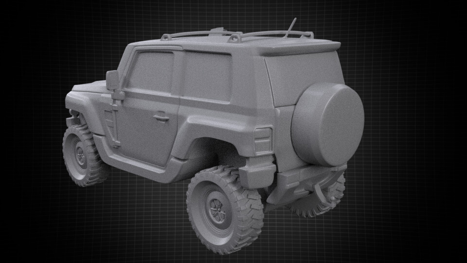 ArtStation - Jeep stl for 3D printing with separated Wheel 3D print ...
