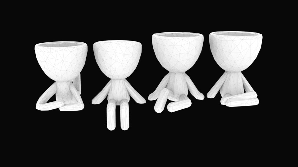 ArtStation - Pack with 4 Flower pots Robert Plant style stl for 3d ...