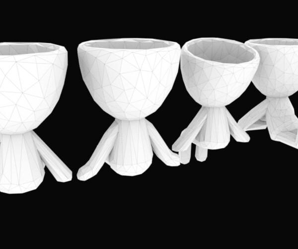 ArtStation - Pack with 4 Flower pots Robert Plant style stl for 3d ...