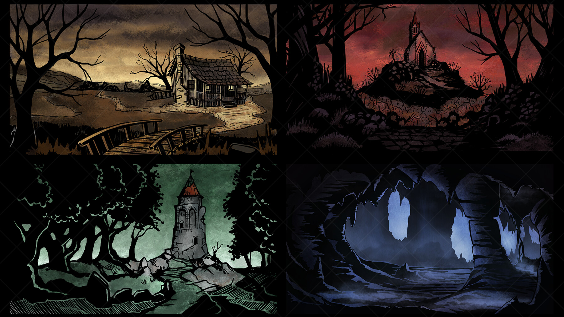 ArtStation - Painted UI: Dark style | Game Assets