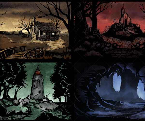 ArtStation - Painted UI: Dark style | Game Assets