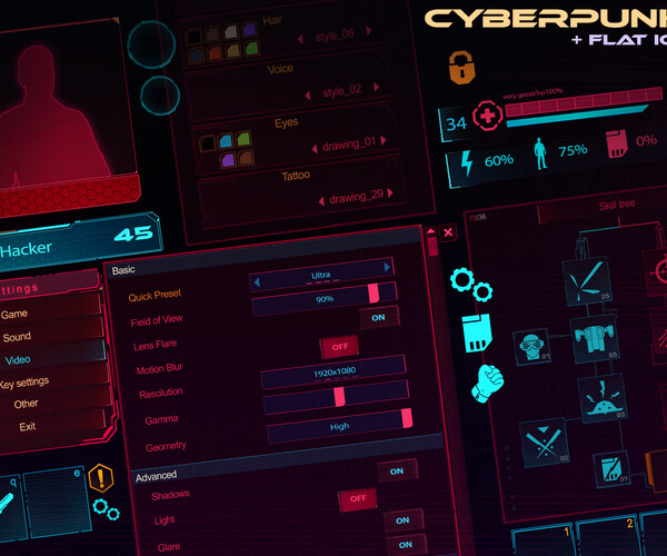 ArtStation - Cyberpunk RPG UI | Game Assets
