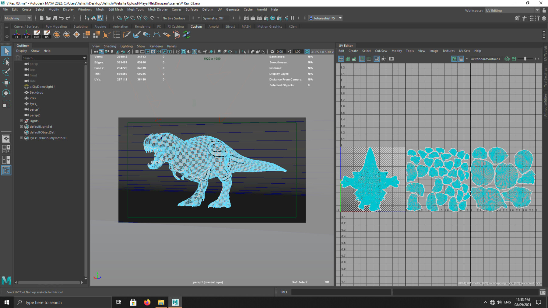 ArtStation - V-Rex High Poly 3D Model | Resources