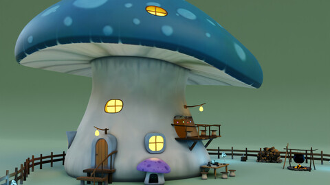 ArtStation - Mushroom House Scene | Game Assets