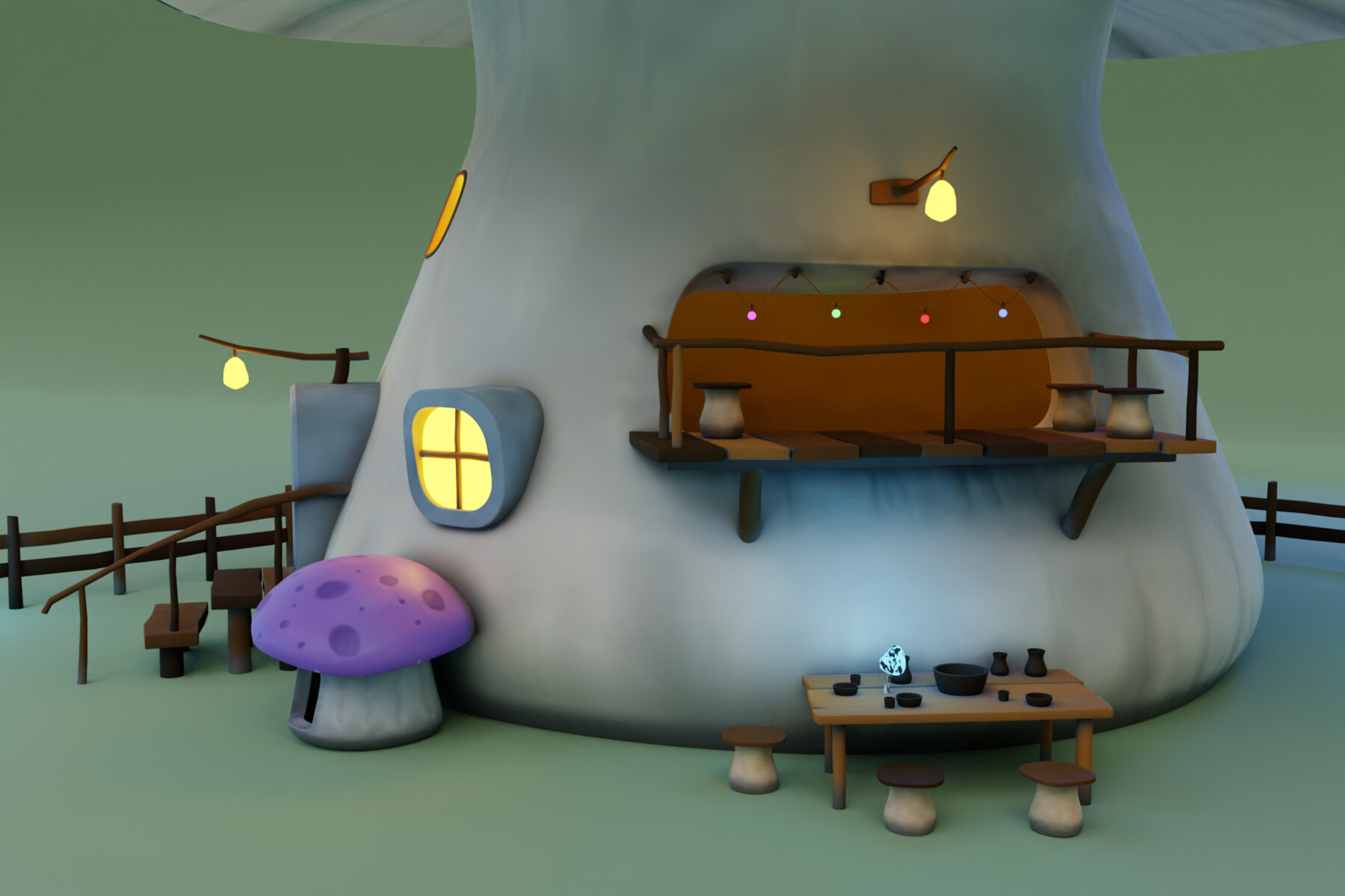 ArtStation - Mushroom House Scene | Game Assets