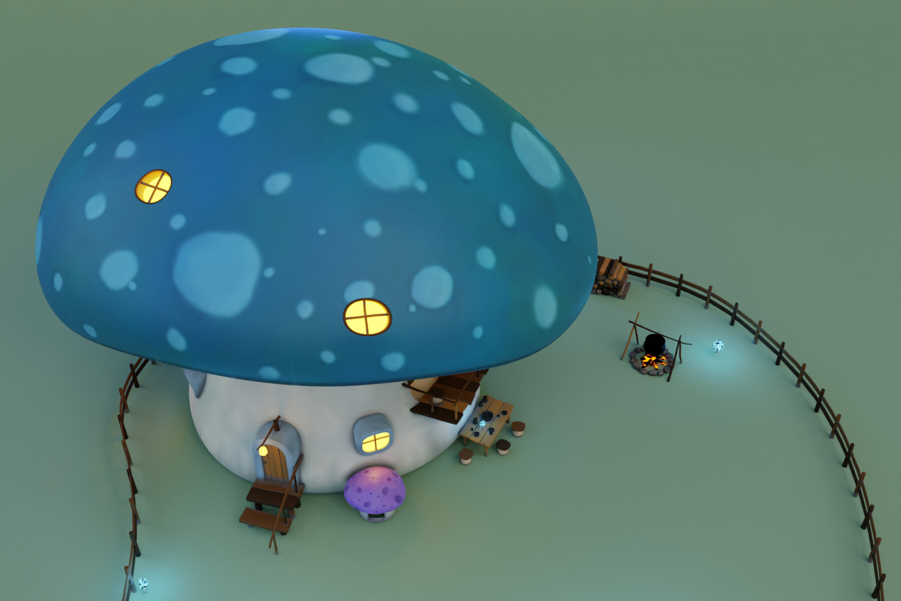 ArtStation - Mushroom House Scene | Game Assets