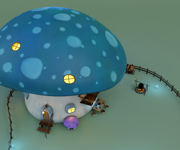 ArtStation - Mushroom House Scene | Game Assets