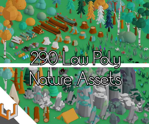 ArtStation - 290 Low Poly Nature Asset Pack | Game Assets