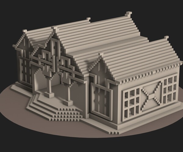 ArtStation - Pixel style house Low-poly | Game Assets