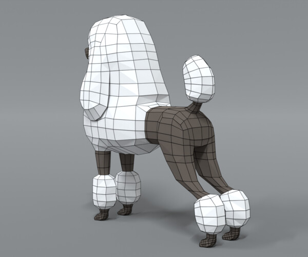 ArtStation - Low Poly Cartoon Standard Poodle Dog | Game Assets