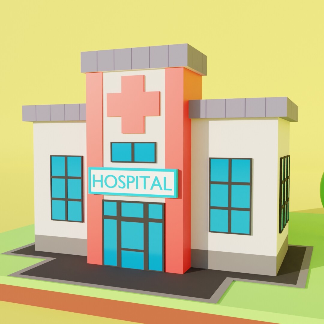 ArtStation - Hospital Low Poly | Game Assets
