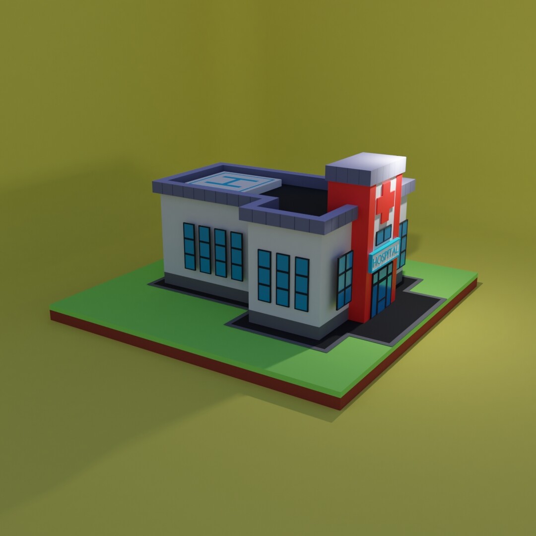 ArtStation - Hospital Low Poly | Game Assets