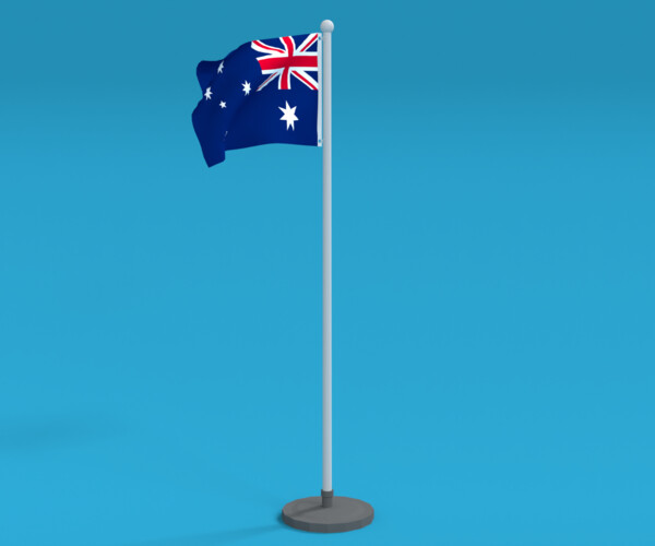 ArtStation - Low Poly Seamless Animated Australia Flag | Game Assets