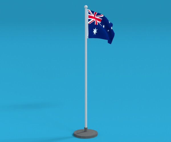 ArtStation - Low Poly Seamless Animated Australia Flag | Game Assets