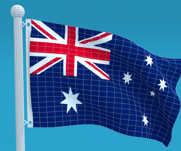 ArtStation - Low Poly Seamless Animated Australia Flag | Game Assets