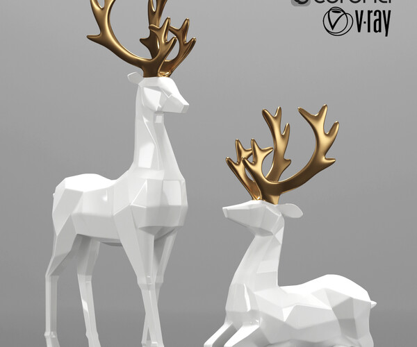 ArtStation - modern christmas reindeer | Resources