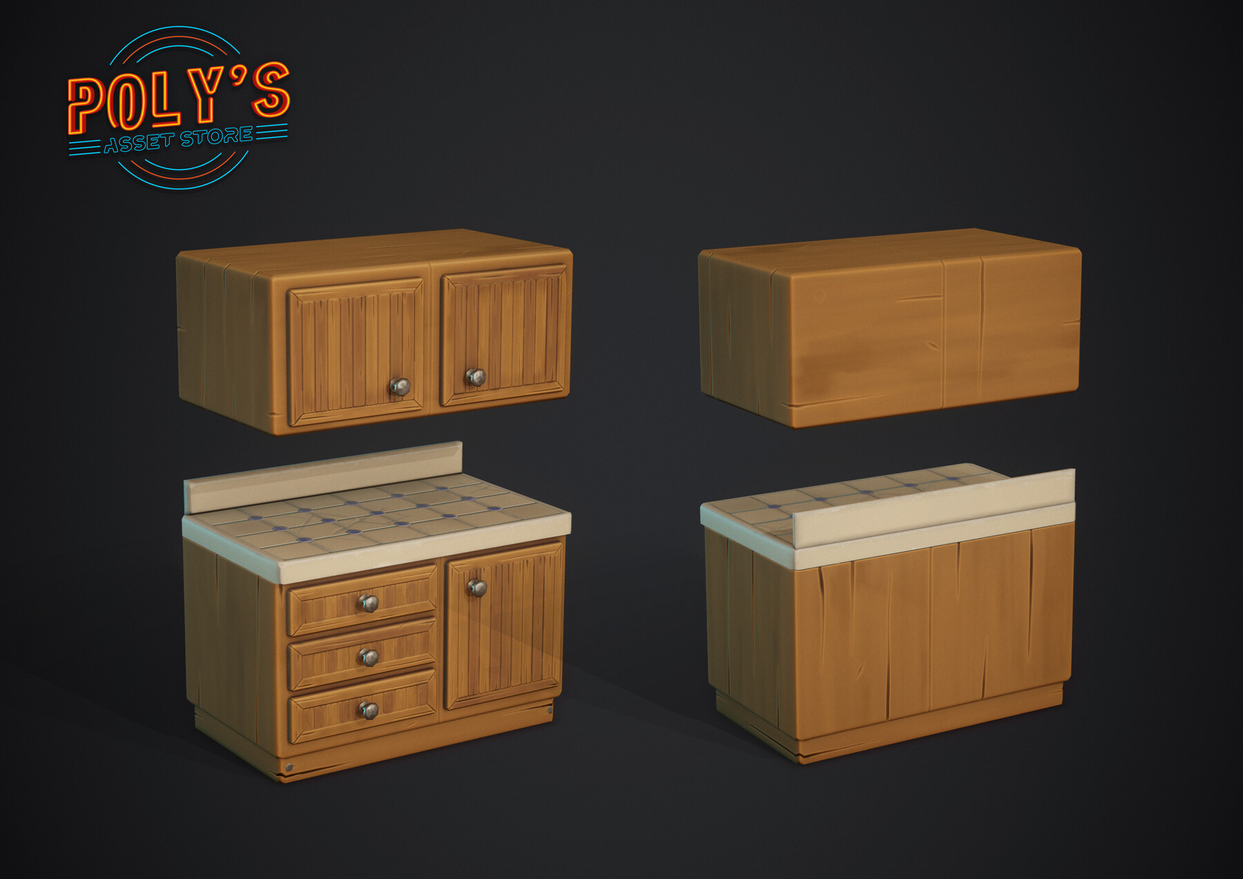 ArtStation - Kitchen Pack - Stylized low poly | Game Assets