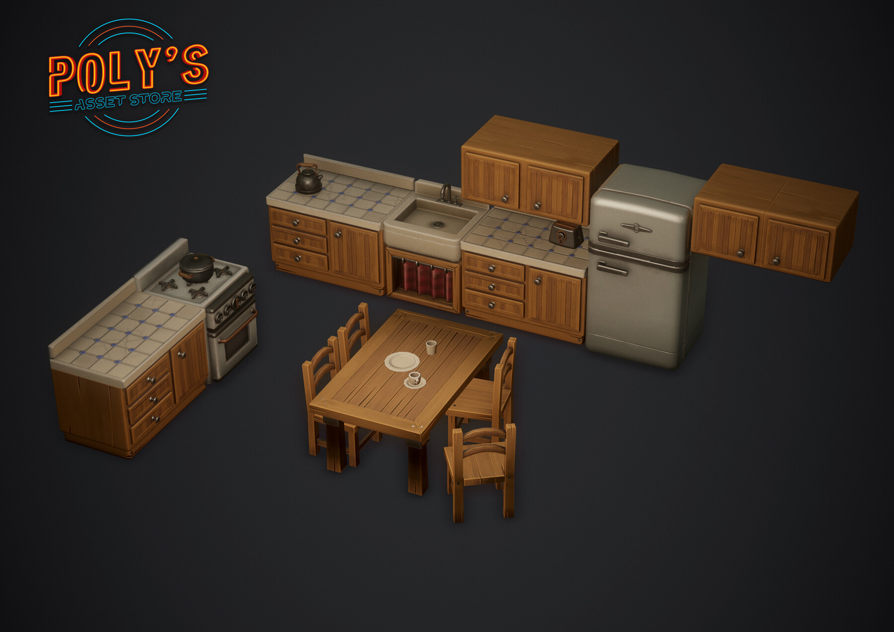 ArtStation - Kitchen Pack - Stylized low poly | Game Assets