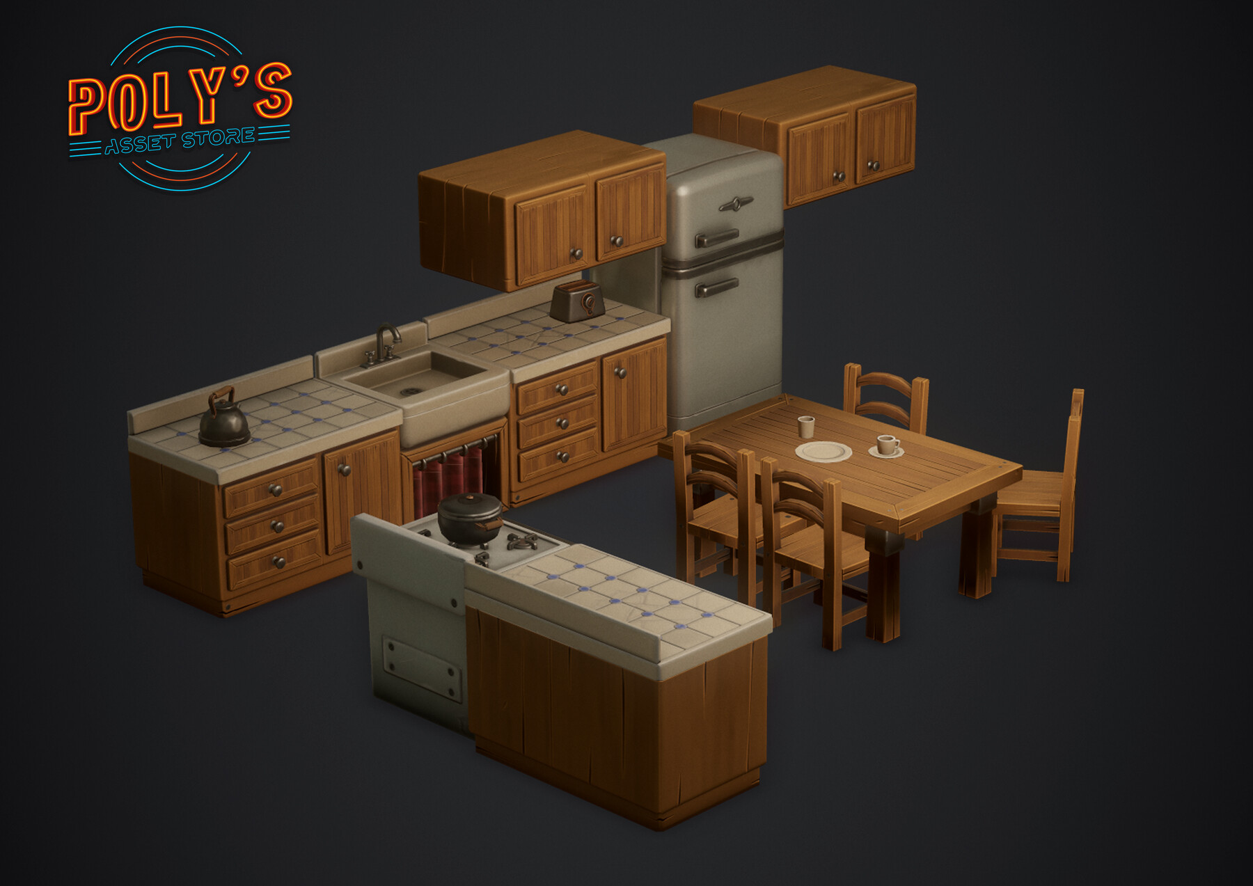 ArtStation - Kitchen Pack - Stylized low poly | Game Assets
