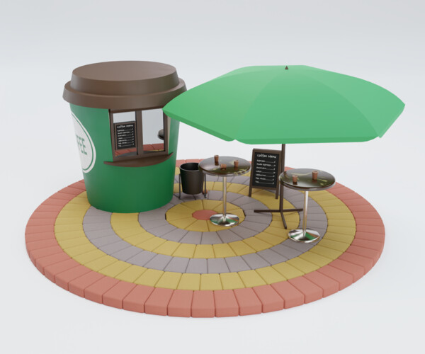 ArtStation - Coffee Cup Kiosk | Game Assets