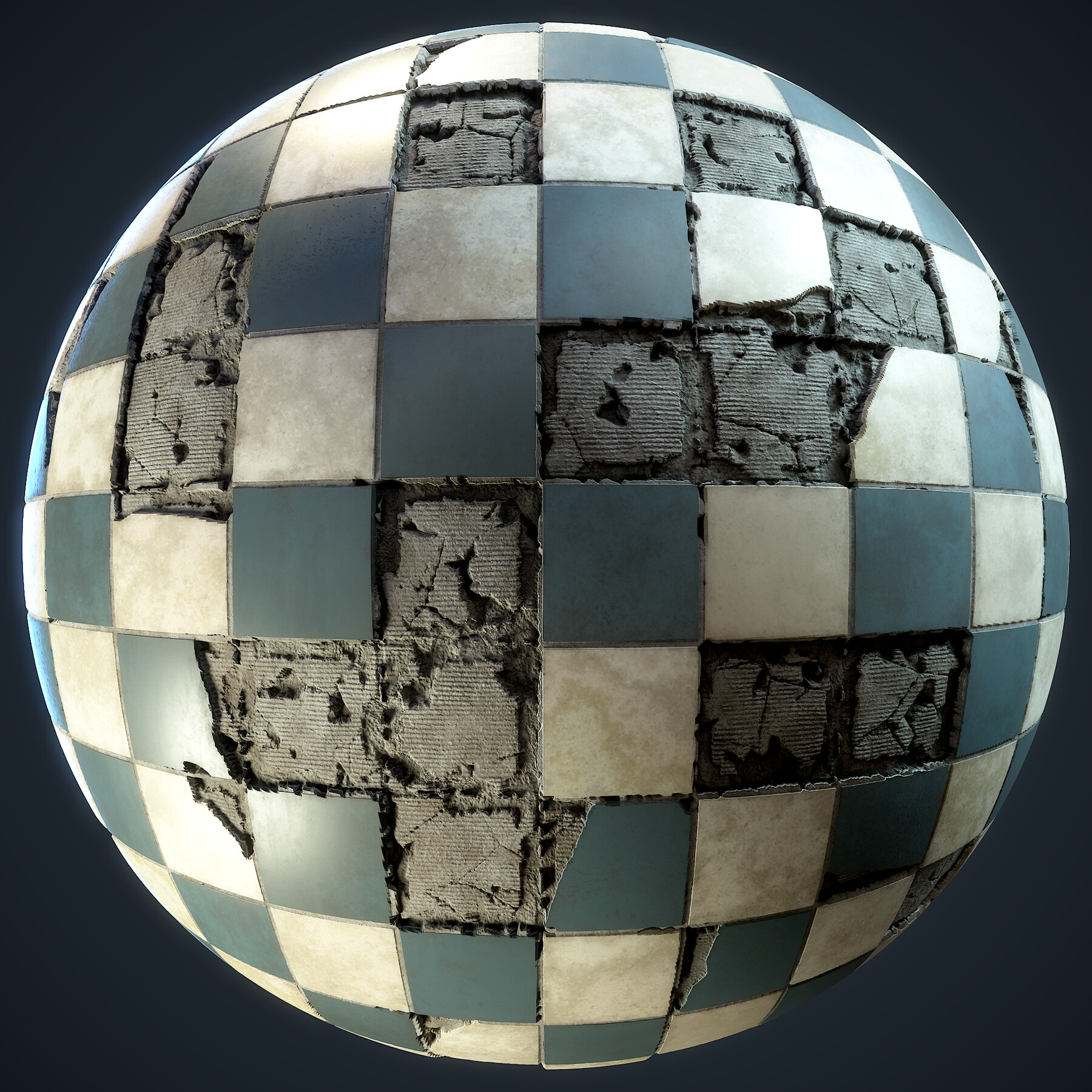 ArtStation - Damaged Checker Tiles Material | Game Assets