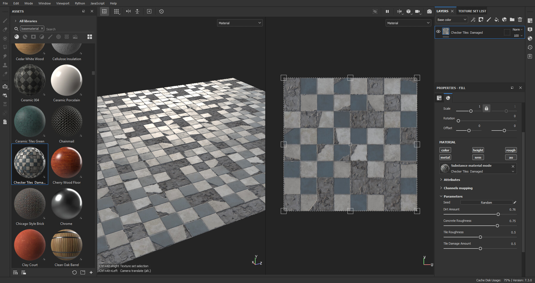 ArtStation - Damaged Checker Tiles Material | Game Assets