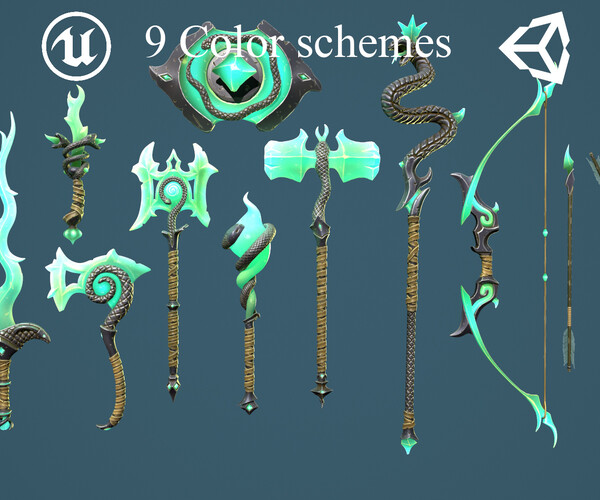 ArtStation - Fantasy snake weapons collection | Game Assets
