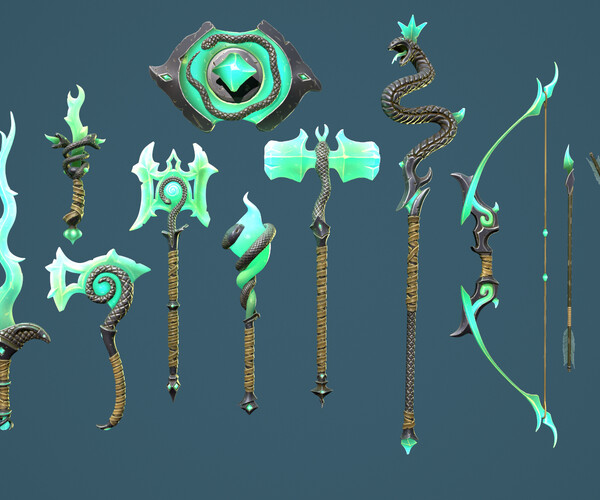 ArtStation - Fantasy snake weapons collection | Game Assets